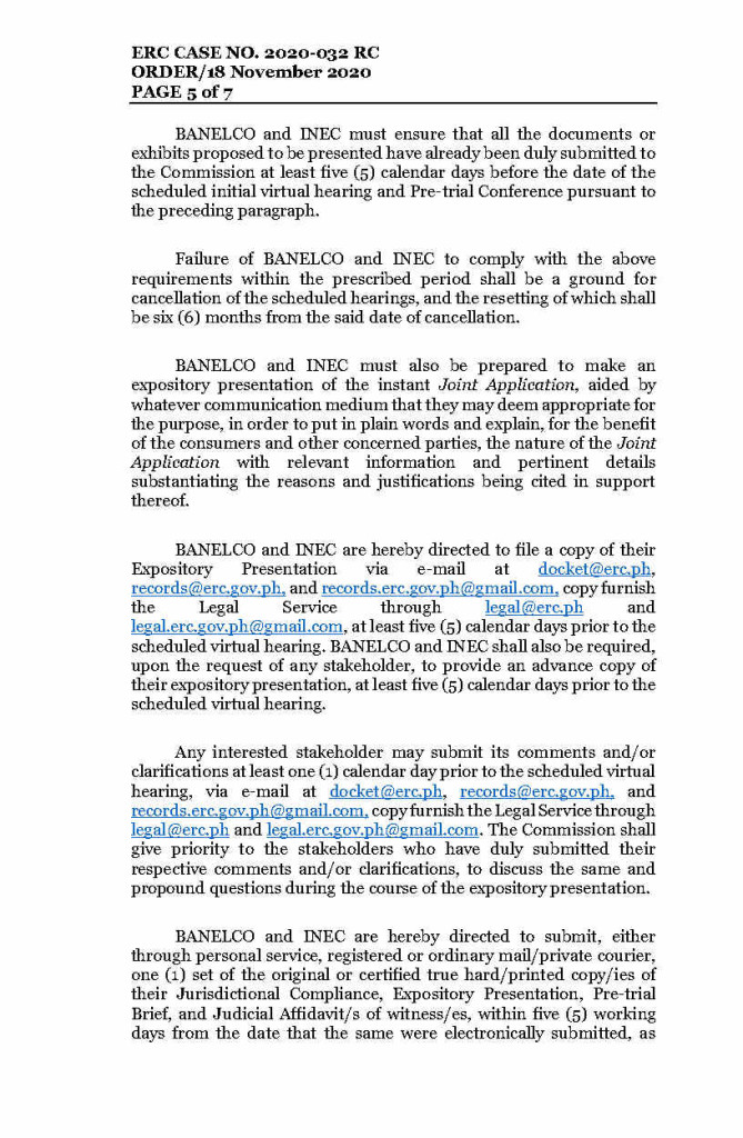 Promulgate 605 – Order and Notice of Virtual Hearing – Bantayan ...